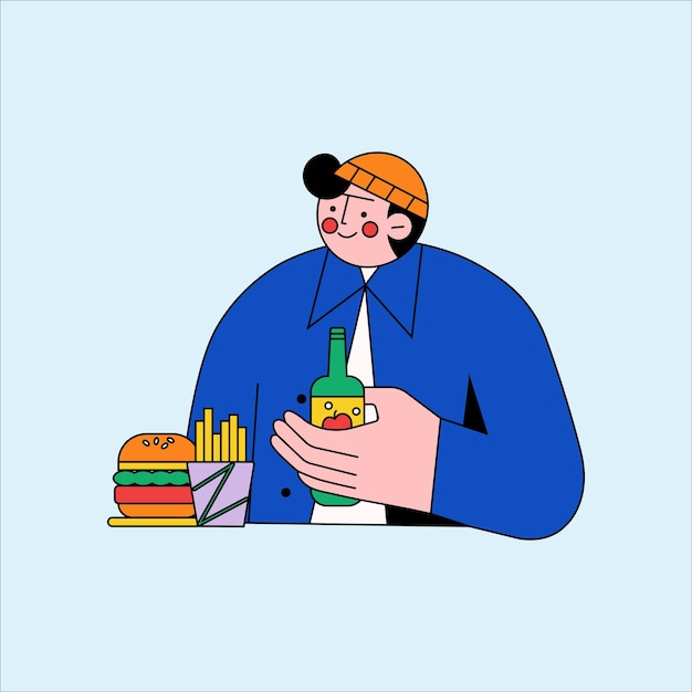 Hungry Worker Enjoying a Delightful Meal Break | Jiffy Designs