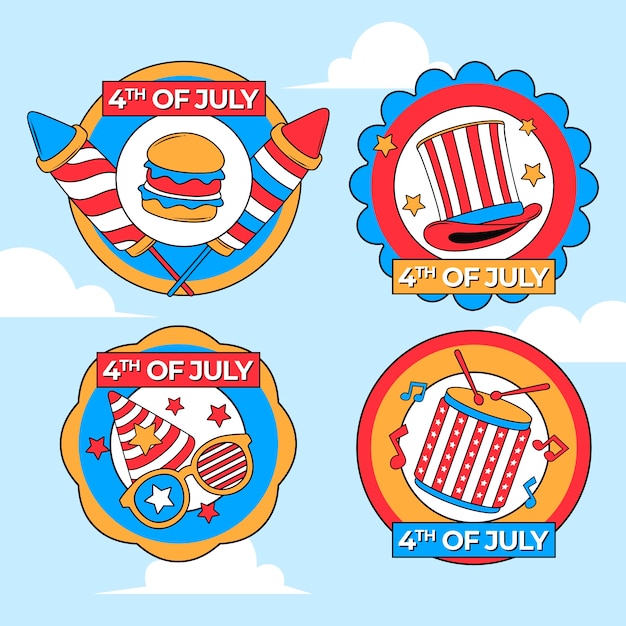 Vibrant 4th of July Emblem Collection with Patriotic Symbols | Jiffy ...