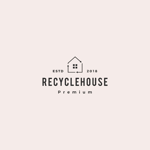 Minimalist Recycling House Logo with Vintage Charm | Jiffy Designs
