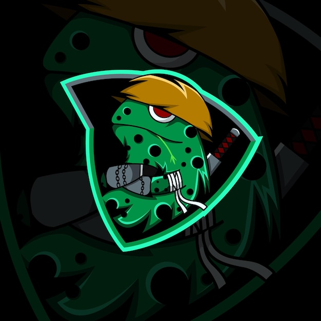 Vibrant Frog Emblem in Geometric Frame | Jiffy Designs