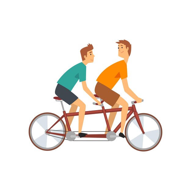 Two Friends Riding a Tandem Bicycle Together | Jiffy Designs
