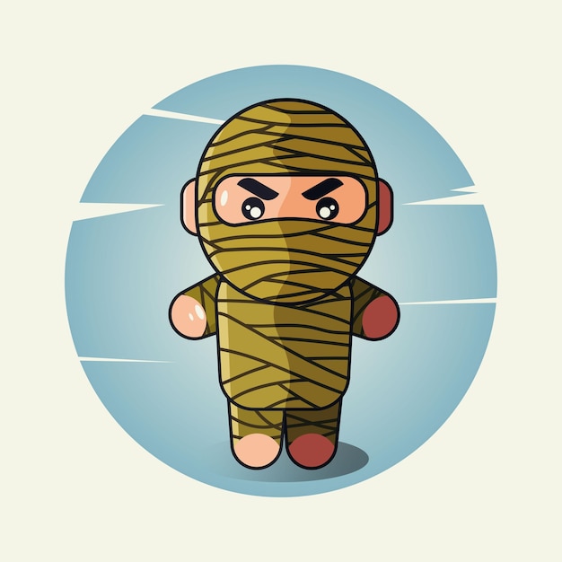 Adorable Mummified Character in Whimsical Cartoon Style | Jiffy Designs