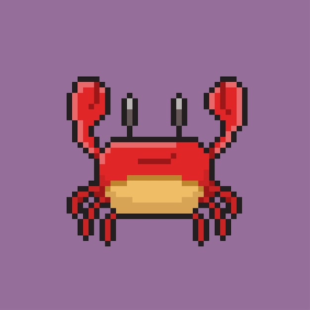 Vibrant Pixel Crab on a Captivating Purple Backdrop | Jiffy Designs