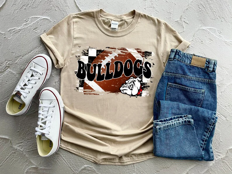 'Bulldogs' Fierce Mascot Design with Grungy Football Texture | Jiffy ...