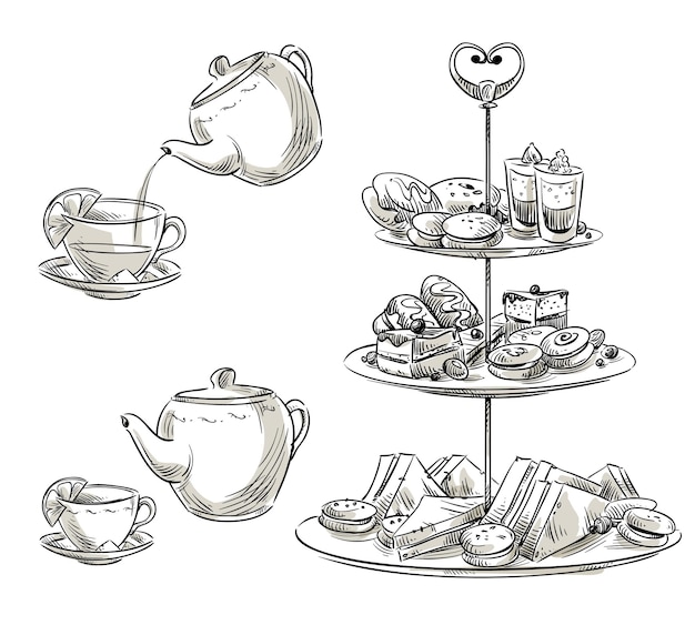 Delightful Afternoon Tea with Scones, Pastries, and Steaming Pots ...