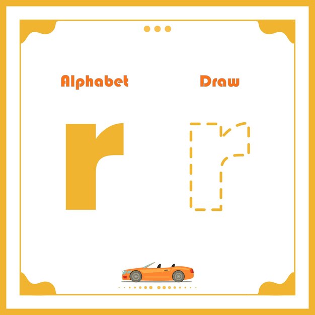 Vibrant Letter 'r' with Sporty Car Illustration | Jiffy Designs