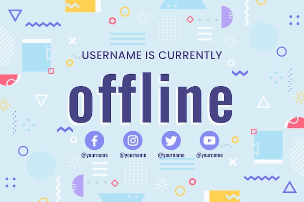 Vibrant Offline Notification with Social Media Icons | Jiffy Designs