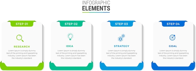 Vibrant Infographic Elements Showcasing Creative Process Steps | Jiffy ...