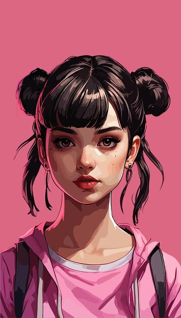 Vibrant Portrait of a Captivating Anime Girl | Jiffy Designs