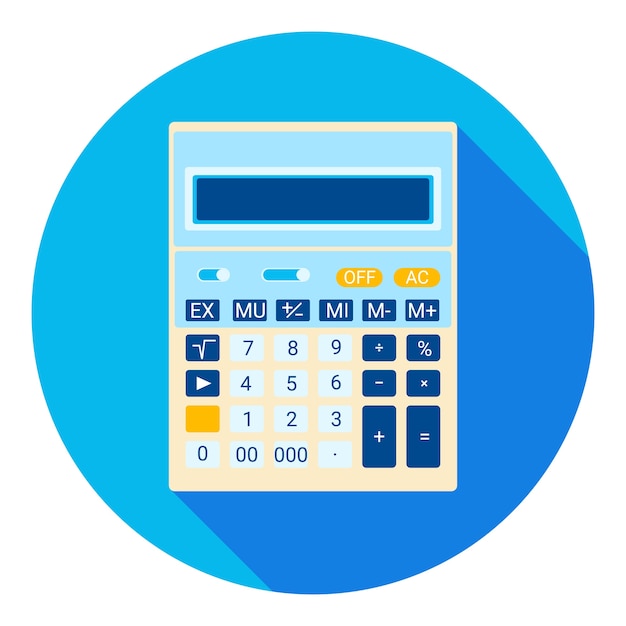 Vibrant Calculator Icon with Blue and Yellow Color Scheme | Jiffy Designs