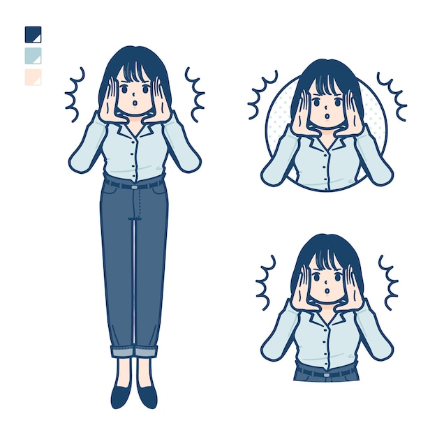 Expressive Anime Girl Illustrations in Varying Poses and Outfits ...