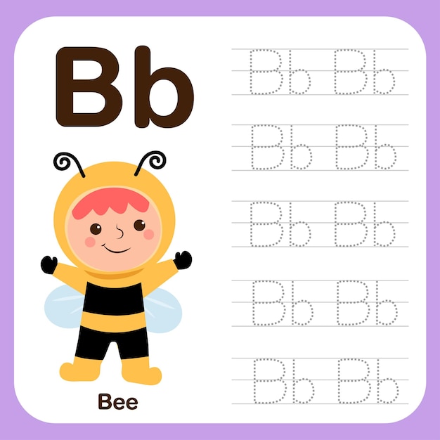 Charming Bee Character Alphabet Tracing Template | Jiffy Designs
