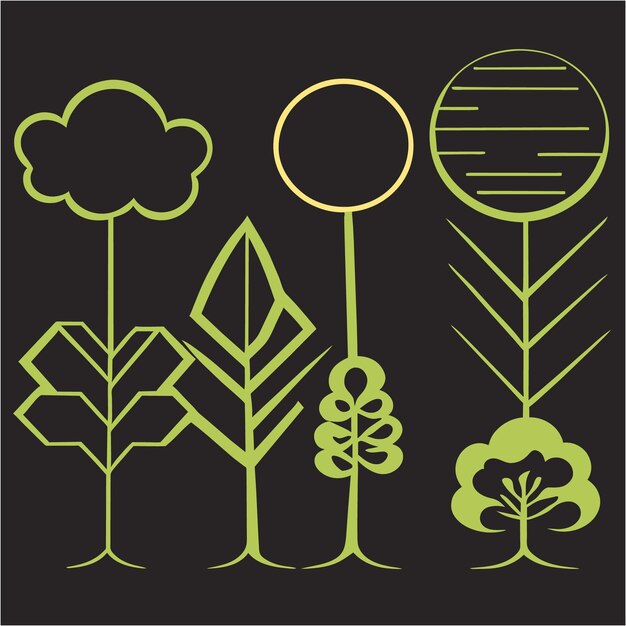 Diverse Collection of Minimalist Nature-Inspired Graphic Elements ...