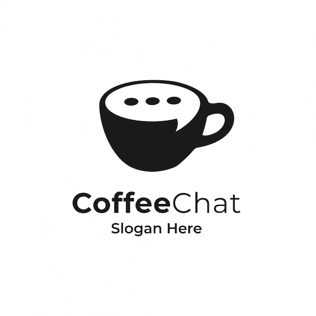Minimalist Coffee Cup with Speech Bubbles Logo | Jiffy Designs