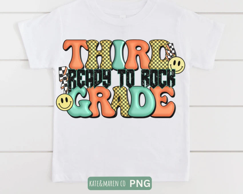 Ready To Rock Third Grade, 3rd Grade, Back To School, First Day of ...