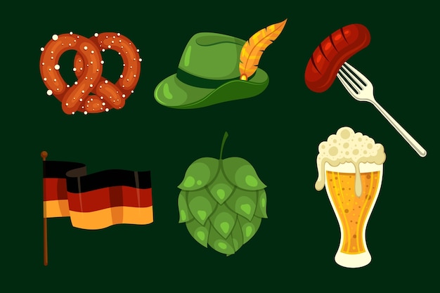 Delightful German Oktoberfest Icons in Vibrant Colors | Jiffy Designs