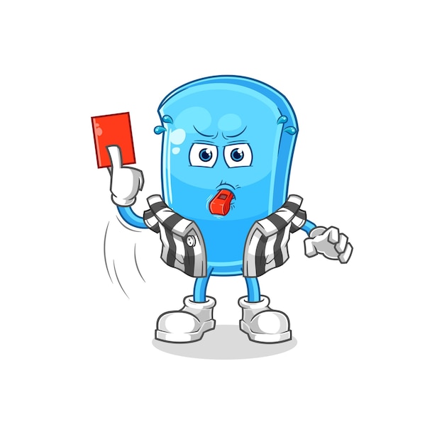 Animated Blue Robot Referee Holding a Red Card | Jiffy Designs