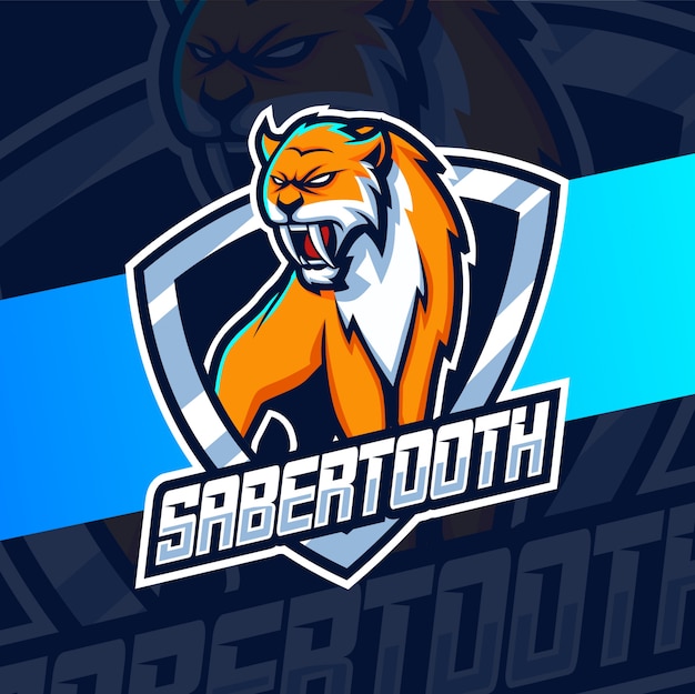 Ferocious Sabertooth Mascot Emblem with Fierce Expression | Jiffy Designs