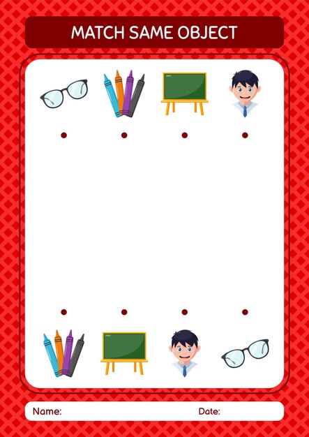 Matching School Supplies and Classroom Icons | Jiffy Designs