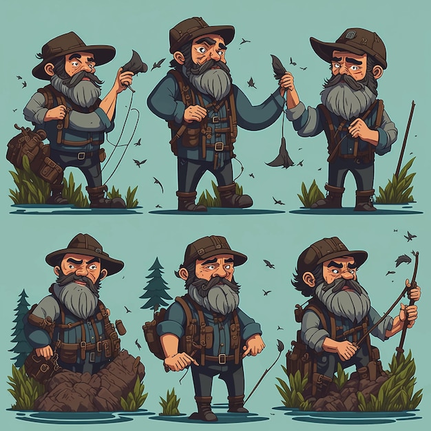 Charming Collection of Rugged Outdoor Adventurer Illustrations | Jiffy ...