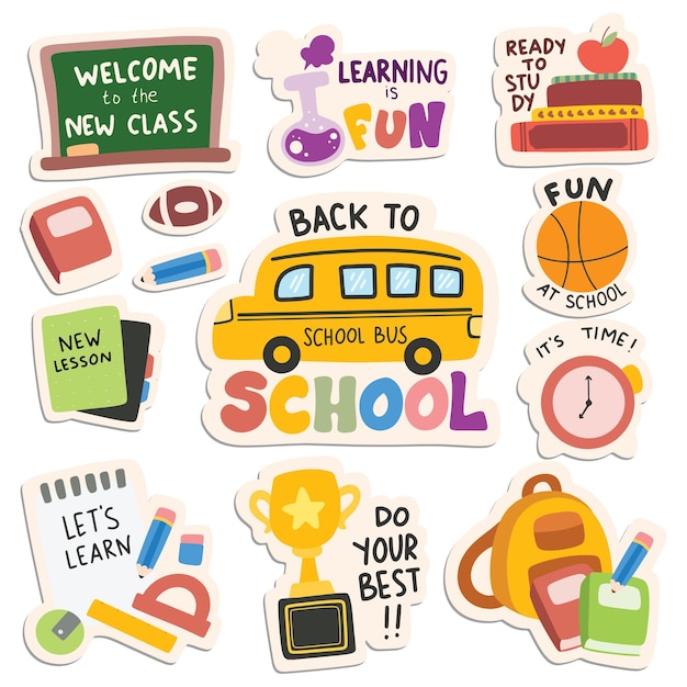 Vibrant Back to School Sticker Collection | Jiffy Designs