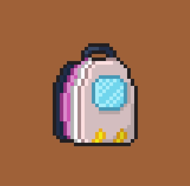 Vibrant Pixel Art Backpack with Holographic Emblem | Jiffy Designs