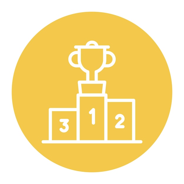 Minimalist Podium Trophy Icon on Yellow Background | Jiffy Designs
