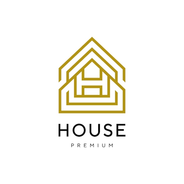 Geometric Golden House Logo with Premium Branding | Jiffy Designs