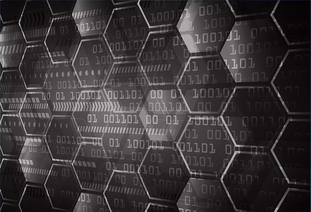 Captivating Binary Hexagon Mosaic: A Digital Masterpiece | Jiffy Designs