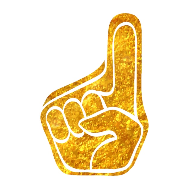 Vibrant Golden Foam Finger Pointing Upward | Jiffy Designs