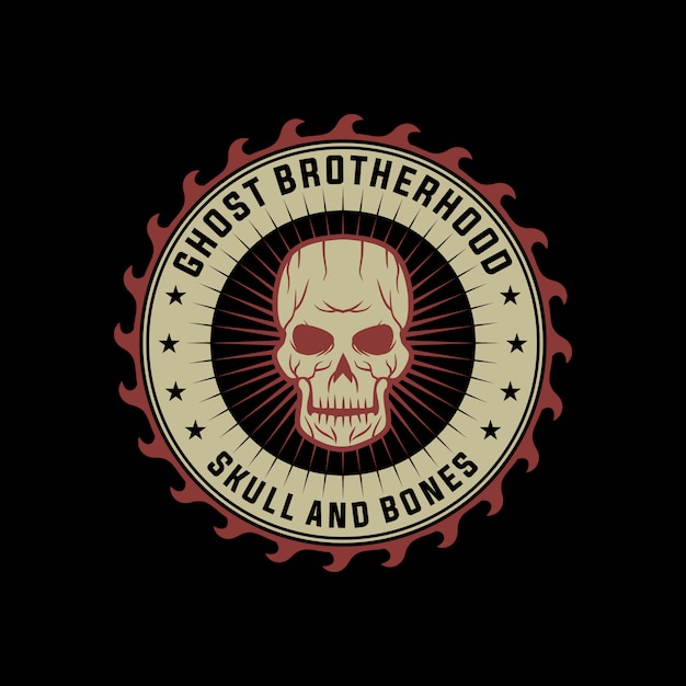 Gritty Skull Insignia with Fiery Radiant Backdrop | Jiffy Designs