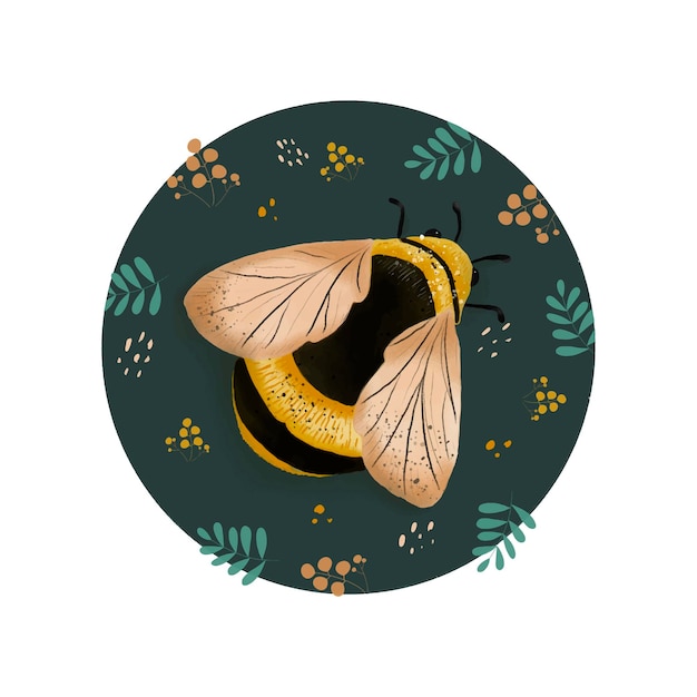 Charming Bee Amid Vibrant Floral Accents | Jiffy Designs
