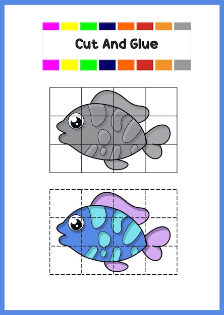 Vibrant Fish Puzzle: Cut and Glue for Fun Crafting | Jiffy Designs