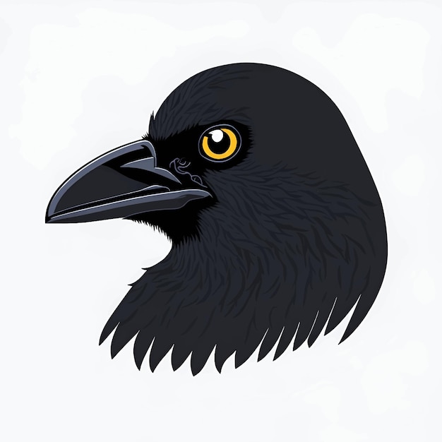 Striking Raven Portrait with Piercing Yellow Eyes | Jiffy Designs