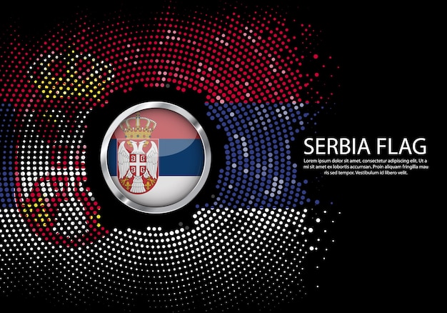 Serbia Flag Emblem on Radiant Dotted Spiral Background | Jiffy Designs