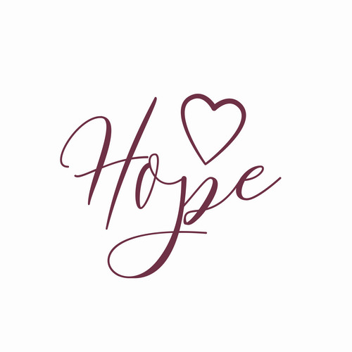 Hope Logo With Heart. Calligraphy Lettering Isolated On White | Jiffy ...