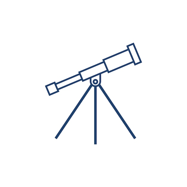 Stargazing Telescope Silhouette on Minimalist White Background | Jiffy ...
