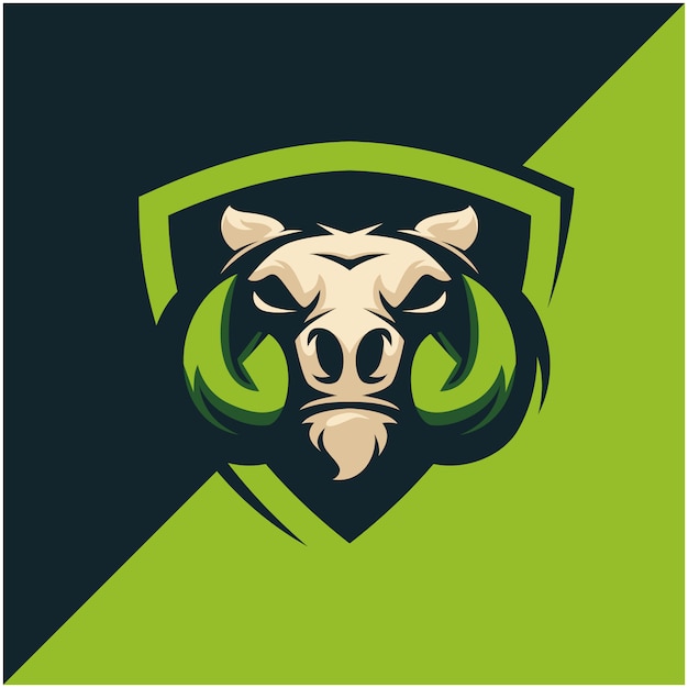 Fierce Boar Emblem in Bold Green and Black | Jiffy Designs