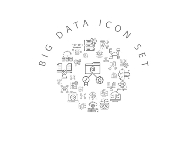 Diverse Digital Symbols in Circular Arrangement with 'Big Data' Text ...