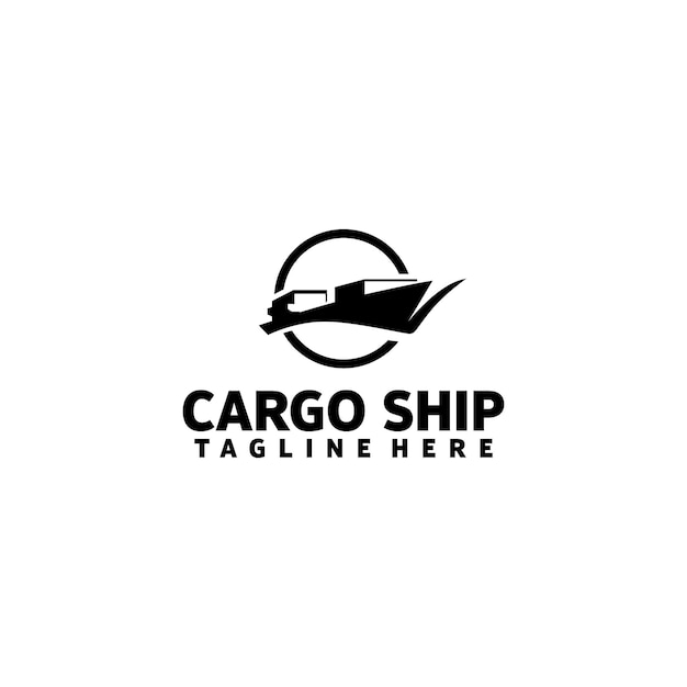 Sleek Cargo Ship Symbol with Stylized Bow and Tagline | Jiffy Designs