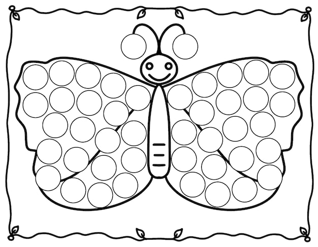Delightful Butterfly-Themed Dot Art Template | Jiffy Designs