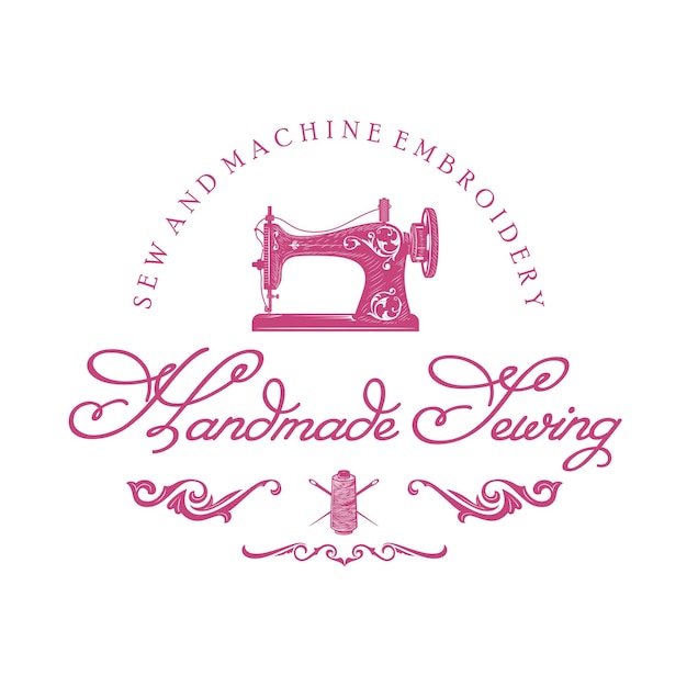 Vintage Sewing Machine Embroidery with Elegant Cursive Text | Jiffy Designs