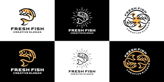 Vibrant Collection of Fresh Fish Themed Logos and Emblems | Jiffy Designs