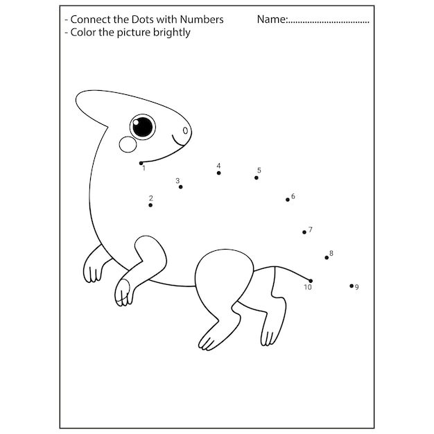 Playful Creature Connecting the Dots with Numbers | Jiffy Designs
