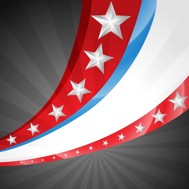 Patriotic Stars and Stripes Swirling Banner Design | Jiffy Designs