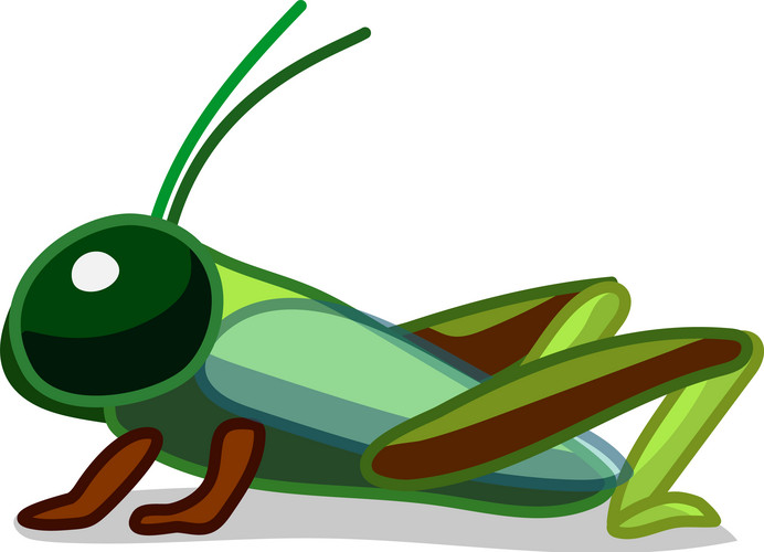 Vector Cute Cartoon Insect Clip Art Grasshopper | Jiffy Designs