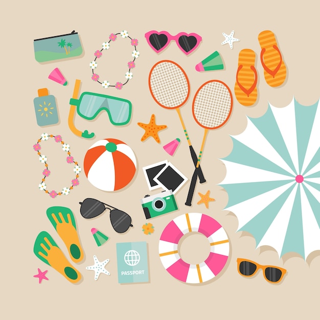 Vibrant Summer Fun Elements Collection with Retro Vibes | Jiffy Designs