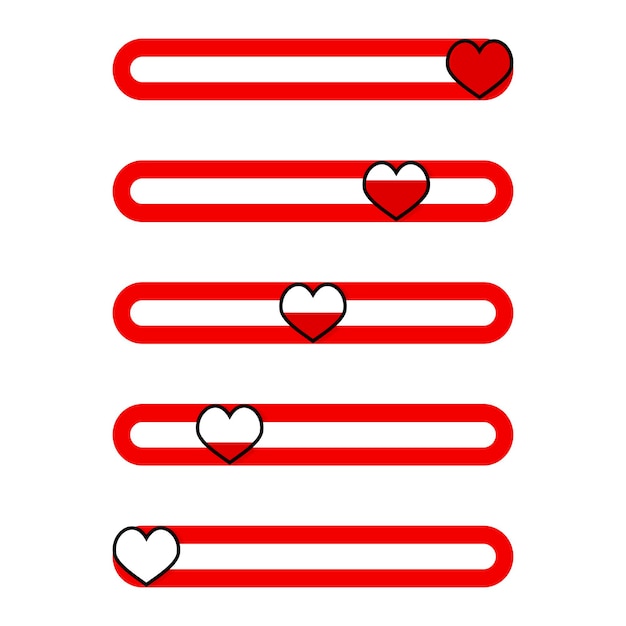 Vibrant Heart-Shaped Progress Bars with Minimalist Design | Jiffy Designs