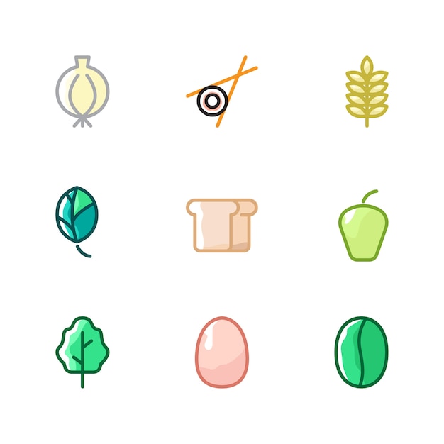 Vibrant Assortment of Organic Produce and Culinary Symbols | Jiffy Designs