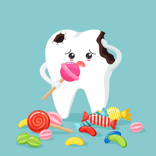 Adorable Tooth Surrounded by Colorful Candies and Sweets | Jiffy Designs